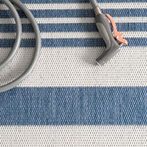 nuLOOM Robin Multi Stripe Indoor/Outdoor Area Rug, 5' 3" x 7' 6", Blue