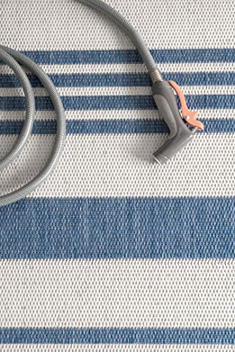 nuLOOM Robin Multi Stripe Indoor/Outdoor Area Rug, 5' 3" x 7' 6", Blue