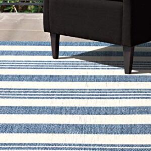 nuLOOM Robin Multi Stripe Indoor/Outdoor Area Rug, 5' 3" x 7' 6", Blue