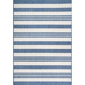 nuLOOM Robin Multi Stripe Indoor/Outdoor Area Rug, 5' 3" x 7' 6", Blue