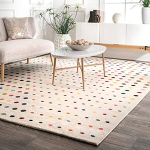 nuloom dorie dots area rug, 5′ x 8′, multi