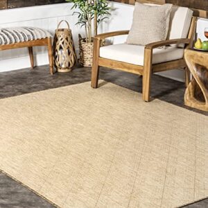 nuLOOM Easy-Jute Ray Diamond Indoor/Outdoor Area Rug, 8' x 10', Natural