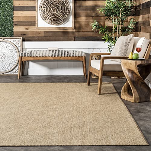 nuLOOM Easy-Jute Ray Diamond Indoor/Outdoor Area Rug, 8' x 10', Natural