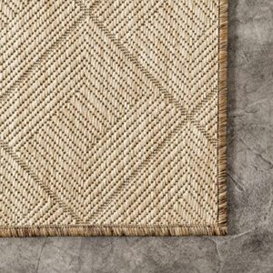 nuLOOM Easy-Jute Ray Diamond Indoor/Outdoor Area Rug, 8' x 10', Natural