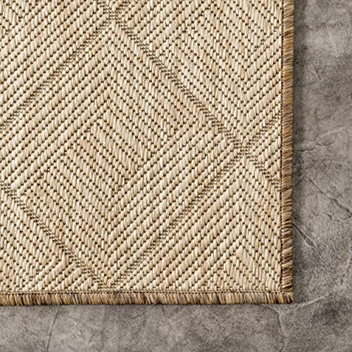 nuLOOM Easy-Jute Ray Diamond Indoor/Outdoor Area Rug, 8' x 10', Natural