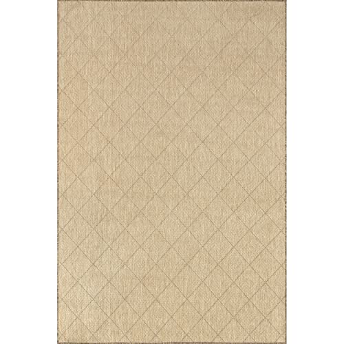 nuLOOM Easy-Jute Ray Diamond Indoor/Outdoor Area Rug, 8' x 10', Natural