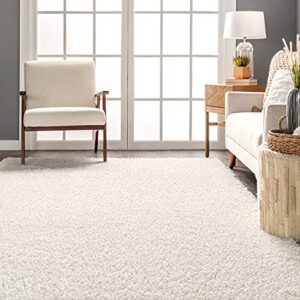 nuLOOM Marlow Machine Washable Soft Shaggy Faux Sheepskin Area Rug, 6' x 9', White