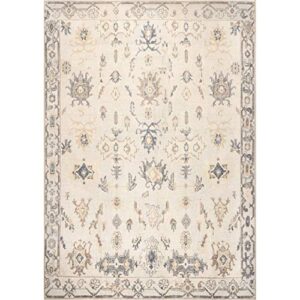 nuLOOM August Tribal Machine Washable Area Rug, 8' x 10', Light Grey