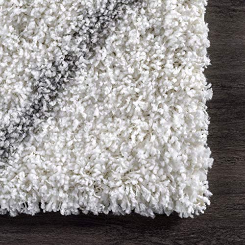 nuLOOM Tess Moroccan Shag Area Rug, 7' 10" x 10', White