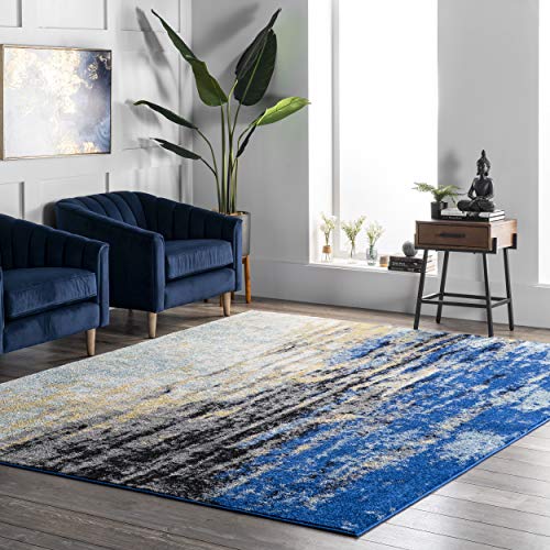 nuLOOM Waterfall Vintage Abstract Area Rug, 6' 7" x 9', Blue