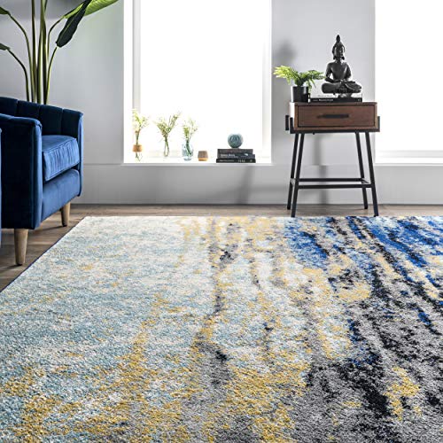 nuLOOM Waterfall Vintage Abstract Area Rug, 6' 7" x 9', Blue