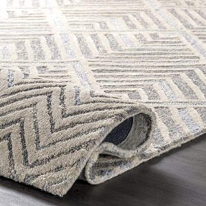 nuLOOM Taytum Handmade Wool Diamond Trellis Area Rug, 6' x 9', Grey