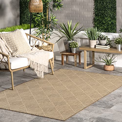 nuLOOM Freda Casual Geometric Indoor/Outdoor Area Rug, 8' x 10', Beige