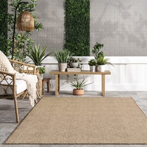 nuLOOM Freda Casual Geometric Indoor/Outdoor Area Rug, 8' x 10', Beige