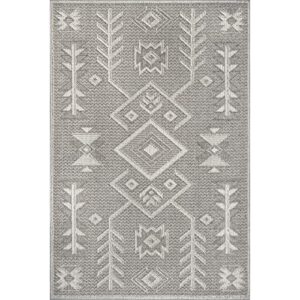 nuLOOM Theresa Textured Southwestern Area Rug, 8' 10" x 12', Grey