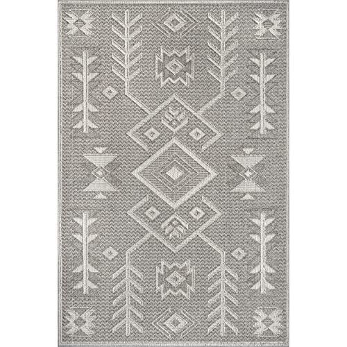 nuLOOM Theresa Textured Southwestern Area Rug, 8' 10" x 12', Grey