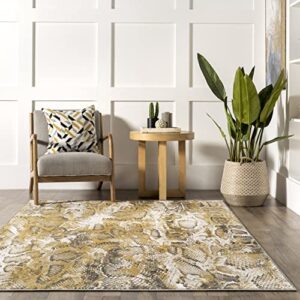 nuLOOM Aideen Modern Snake Patterned Area Rug, 8' x 10', Beige