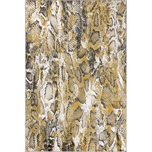 nuLOOM Aideen Modern Snake Patterned Area Rug, 8' x 10', Beige