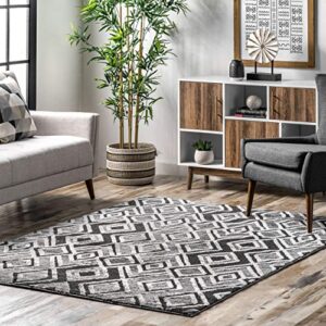 nuloom trina contemporary diamonds area rug, 5′ 3″ x 7′ 7″, grey