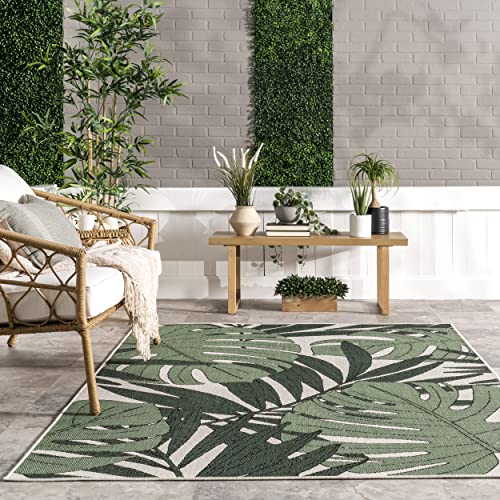 nuLOOM Rasia Tropical Palm Indoor/Outdoor Area Rug, 5' x 8', Green