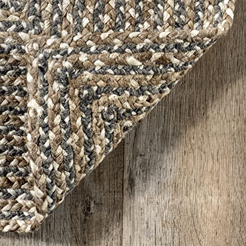 nuLOOM Braided Draya Jute Area Rug, 8' x 10', Grey