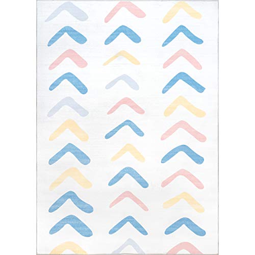 nuLOOM Evelyn Kids Chevron Nursery or Playroom Area Rug, 6' x 9', Multi