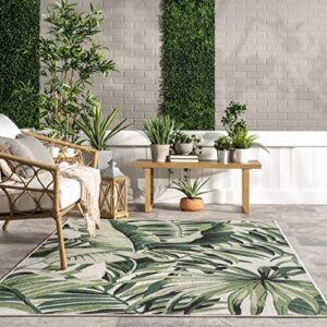 nuLOOM Fela Floral Jungle Indoor/Outdoor Area Rug, 8' x 10', Green