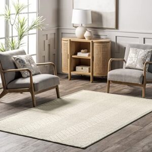 nuloom kalona nautical wool and sisal area rug, 8′ x 10′, cream