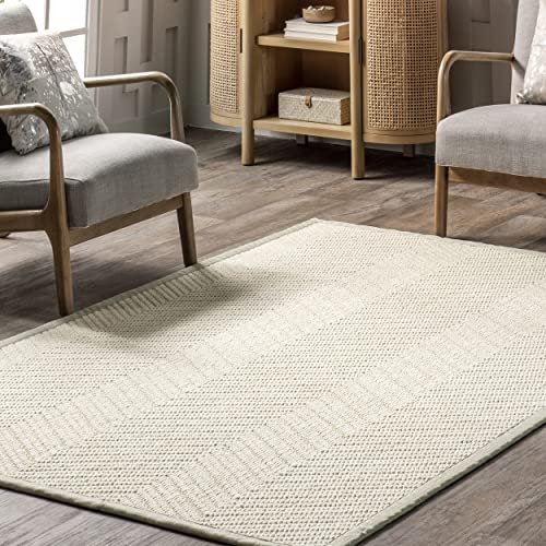 nuLOOM Kalona Nautical Wool and Sisal Area Rug, 8' x 10', Cream