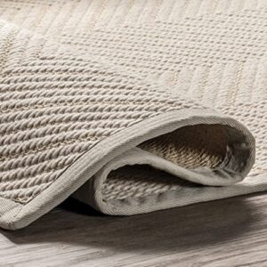 nuLOOM Kalona Nautical Wool and Sisal Area Rug, 8' x 10', Cream