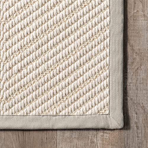 nuLOOM Kalona Nautical Wool and Sisal Area Rug, 8' x 10', Cream