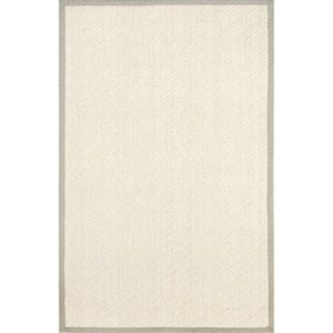 nuLOOM Kalona Nautical Wool and Sisal Area Rug, 8' x 10', Cream