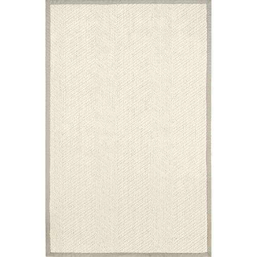 nuLOOM Kalona Nautical Wool and Sisal Area Rug, 8' x 10', Cream