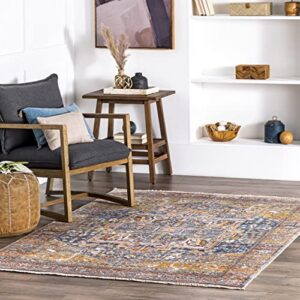 nuloom vintage harriet medallion fringe area rug, 8′ x 10′, rust