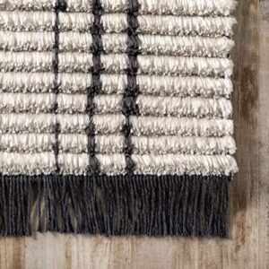 nuLOOM Tayah Soft Shag Moroccan Diamond Fringe Area Rug, 5' 3" x 7' 6", Beige