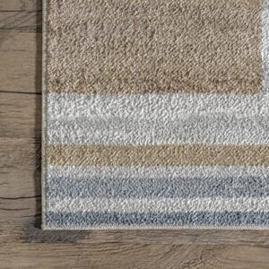 nuLOOM Brodee Abstract Retro Machine Washable Area Rug, 7' 10" x 10', Beige