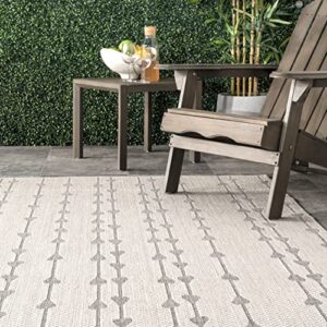 nuLOOM Kiernan Vertical Teardrop Stripe Indoor/Outdoor Area Rug, 8' x 10', Grey