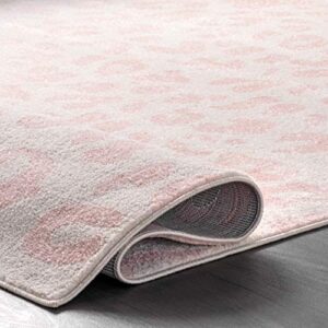 nuLOOM Print Leopard Area Rug, 5 ft x 7 ft 5 in, Baby Pink