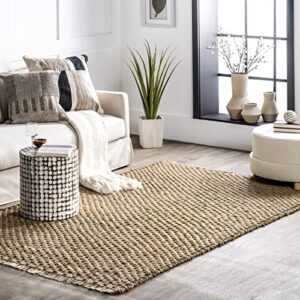 nuloom tanya casul seagrass fringe area rug, 8′ x 10′, natural