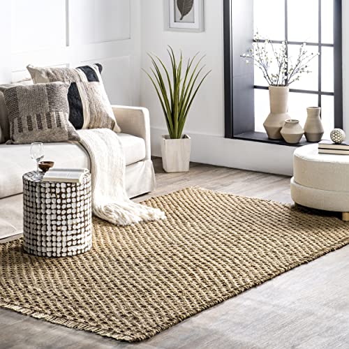 nuLOOM Tanya Casul Seagrass Fringe Area Rug, 8' x 10', Natural