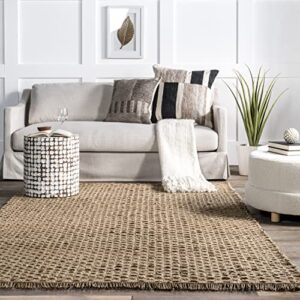 nuLOOM Tanya Casul Seagrass Fringe Area Rug, 8' x 10', Natural