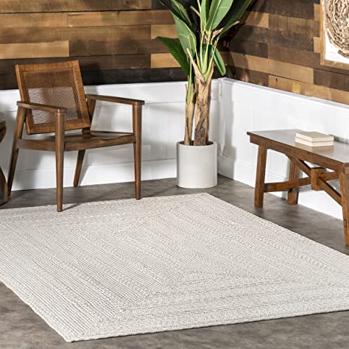 nuLOOM Rowan Braided Texture Indoor/Outdoor Area Rug, 4' x 6', Ivory