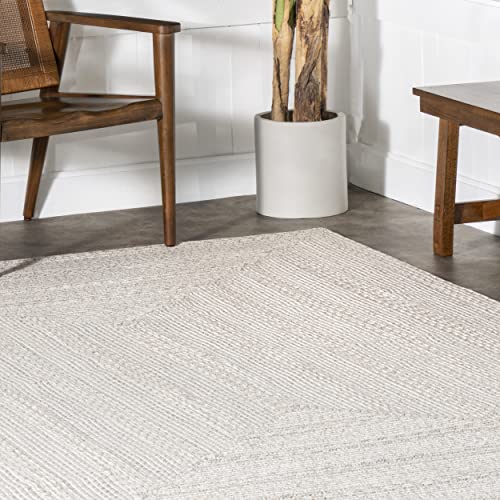 nuLOOM Rowan Braided Texture Indoor/Outdoor Area Rug, 4' x 6', Ivory