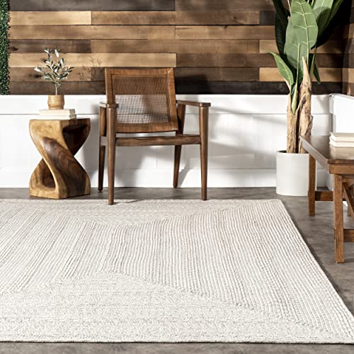 nuLOOM Rowan Braided Texture Indoor/Outdoor Area Rug, 4' x 6', Ivory