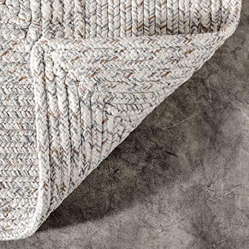 nuLOOM Rowan Braided Texture Indoor/Outdoor Area Rug, 4' x 6', Ivory