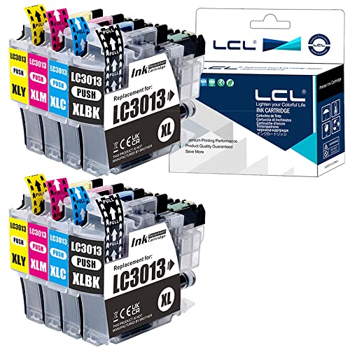 LCL Compatible Ink Cartridge Replacement for Brother LC3013 LC-3013 LC3013BK LC30133PKS LC-3013BK LC3013C LC3013M LC3013Y MFC-J491DW MFC-J497DW MFC-J895DW MFC-J690DW (8-Pack 2BK 2C 2M 2Y)