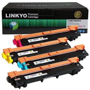 linkyo compatible toner cartridge replacement for brother tn221 tn225 (tn221bk, tn225c, tn225m, tn225y, 4-pack)