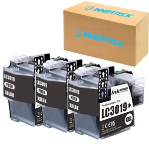 innerteck 3 black compatible with brother mfc-j6930dw lc3019 xxl lc3019bk lc3017 lc 3017 ink cartridges black super high yield work for brother mfc-j6930dw mfc-j6530dw mfc-j6730dw mfc-j5330dw printer