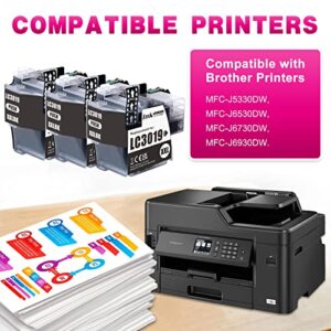 InnerTeck 3 Black Compatible with Brother MFC-J6930DW LC3019 XXL LC3019BK LC3017 LC 3017 Ink Cartridges Black Super High Yield Work for Brother MFC-J6930DW MFC-J6530DW MFC-J6730DW MFC-J5330DW Printer