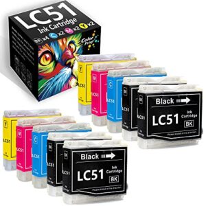 (10-pack, 4bk,2c,2m,2y) colorprint compatible lc51 ink cartridge replacement for brother lc 51 lc-51 fit for dcp-130c dcp-330c dcp-350c mfc-240c mfc-440cn 5460cn 845cw 5860cn 665cw fax-2480c printer